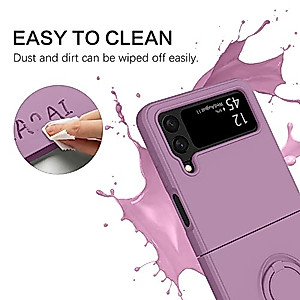 BENTOBEN Galaxy Z Flip 4 5G Case, Slim Silicone Kickstand, Shockproof Protective Bumper for Women, 6.7 inch, Purple