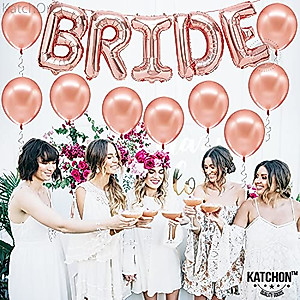 KatchOn, Bride Balloons Rose Gold Set - 16 Inch, Pack of 15 | Rose Gold Bride Balloon, Latex Balloons | Bride Balloons Bachelorette Party Decorations | Bride Decorations | Bridal Shower Decorations
