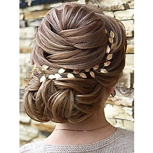 JAKAWIN Leaf Bride Wedding Hair Vine Gold Hair Piece Bridal Hair Accessories for Women and Girls HV179 (Gold)