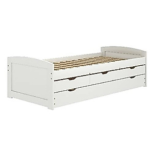 ADEPTUS Solid Wood Twin Day Bed with Trundle and Drawers