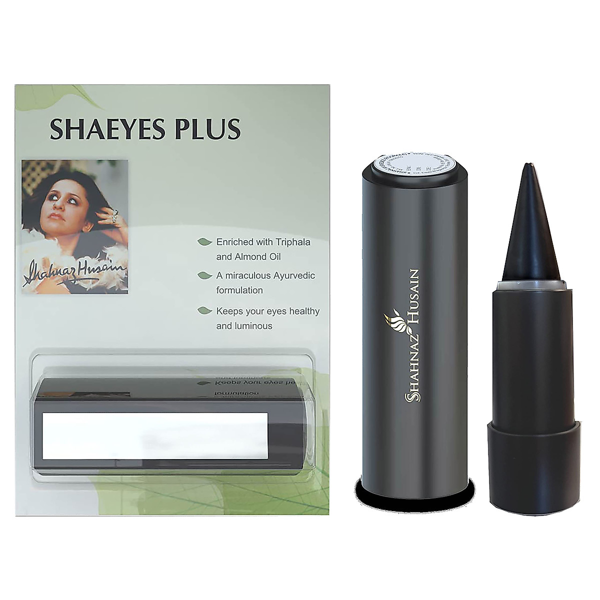 Shahnaz Husain Herbals Natural Kajal | Shaeyes Plus | Long-Lasting Kajal for Eyes | Goodness of Natural Oils and Herbal Extract | 2 grams