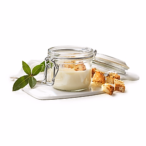 Bormioli Rocco Fido Jar with Blue Top, Set of 12, 6.75 oz, Clear