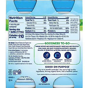 Stonyfield Organic, Low Fat Strawberry Smoothie, 6 oz, 4 Count