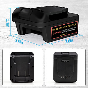 Battery Converter for Milwaukee to DeWalt Battery Adapter,Convert Milwaukee M18 18V Battery to DeWalt 20V Battery for DeWalt Tools Use