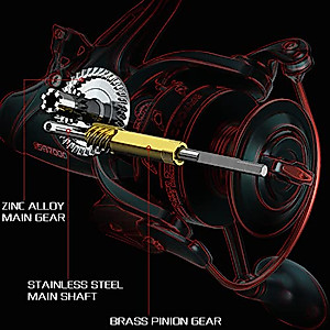Sougayilang Carp Spinning Reel Carbon Fiber Drag for Fishing Action Bait Feeder Standard Fishing Reel Runner for Freshwater - SA4000