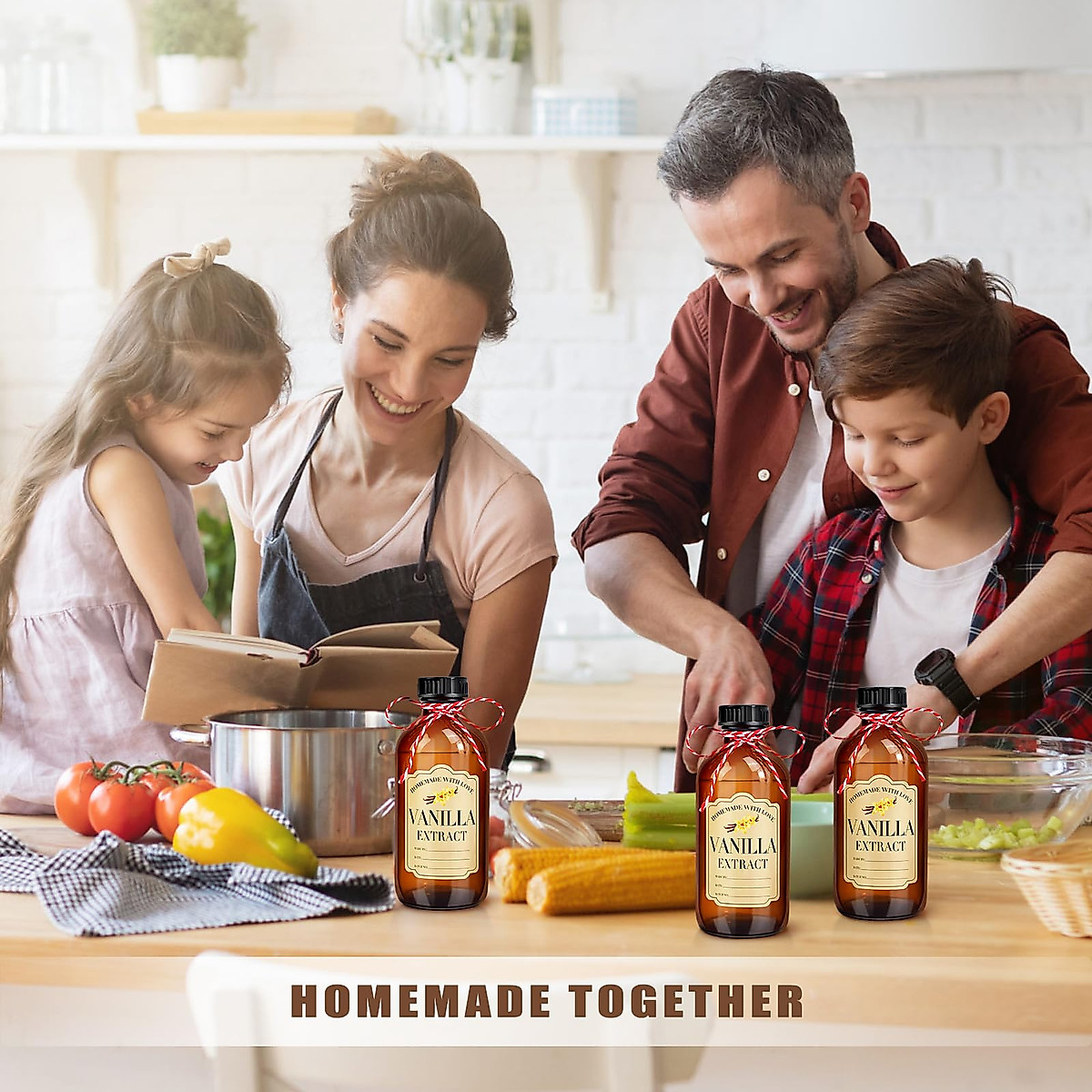 16Pcs 8 oz Amber Glass Bottle Boston Round Bottles for Vanilla Extract Homemade,Brown Vanilla Extract Bottles with Caps for Syrup Gift Glass Food Storage Canister and Sauce Beans