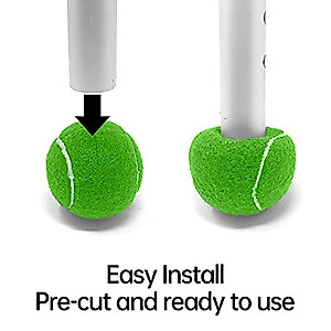 Magicorange 8 PCS Precut Walker Tennis Balls for Furniture Legs and Floor Protection, Heavy Duty Long Lasting Felt Pad Glide Coverings(Orange)