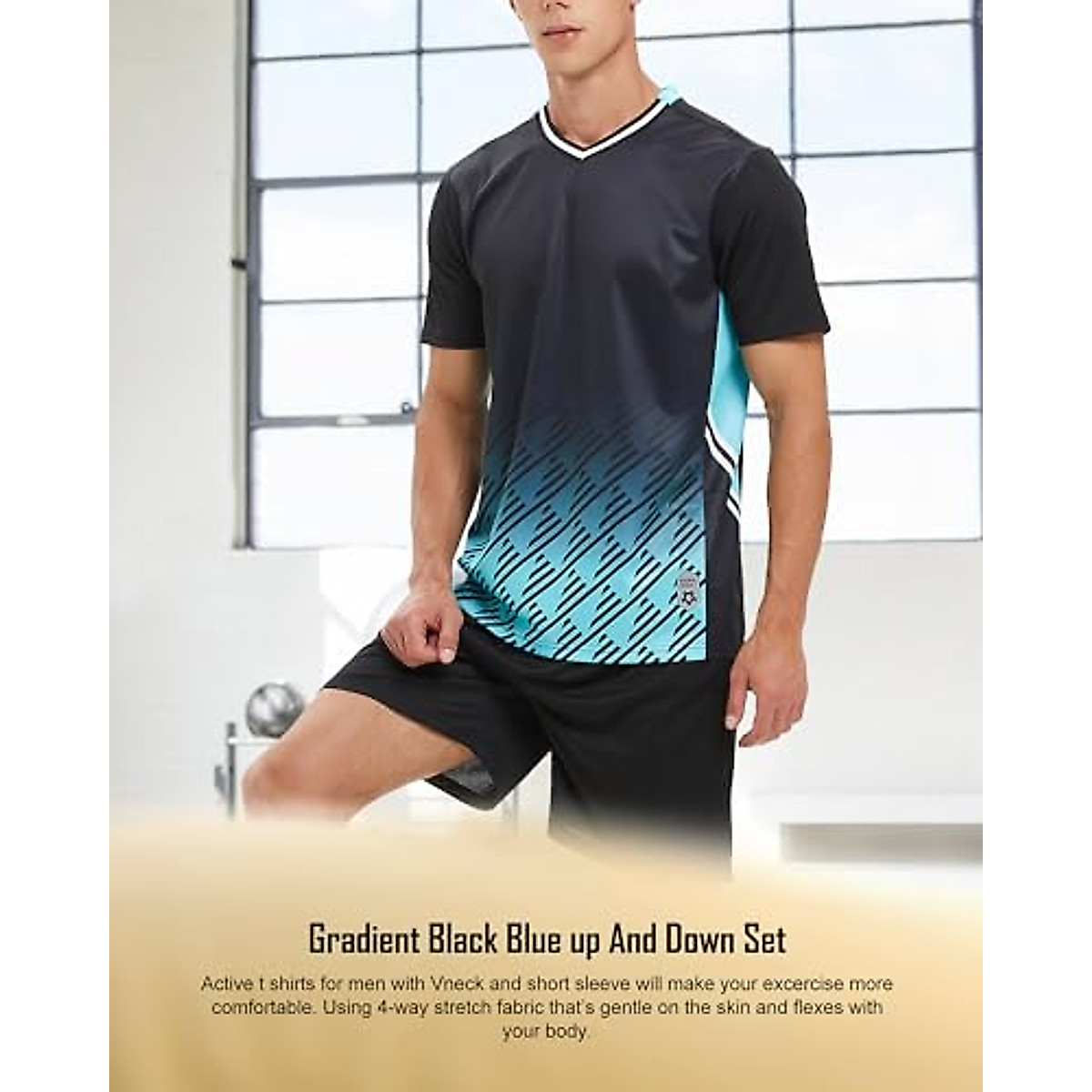 6 Pack Gym Shirts for Men Workout Set Athletic Clothes Outfits Gym Active Athletic Basketball Running Shirts Shorts