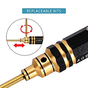 INJORA 4 PCs RC Hex Nut Screw Driver Set, 4.0mm 5.5mm 7.0mm 8.0mm Hexagon Head Nut Screwdriver Wrenches, Socket Driver, RC Car Repair Tool Kit for RC Model Car Boat Helicopter