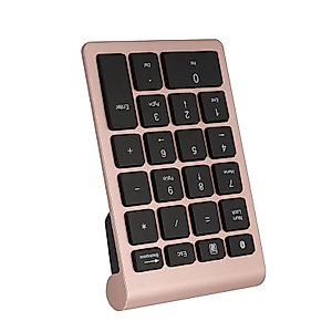 Locadence 22 Keys Numeric Keypad, BT 5.0 3 Million Times Exceptional Longevity Ergonomic Design Ultrathin Numeric keypad for Laptop PC Desktop Notebook (Rose Gold)