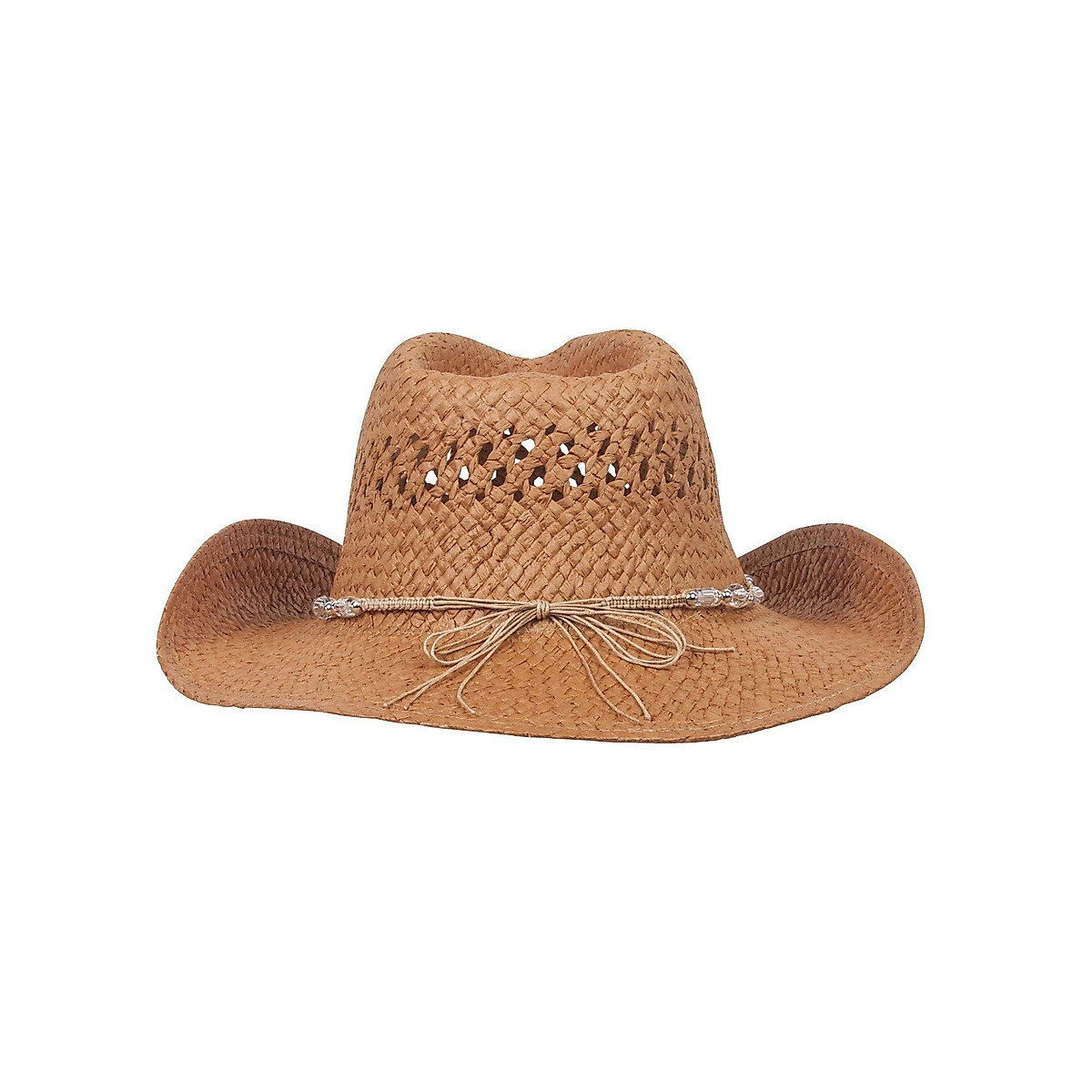 MG Womens Straw Outback Toyo Cowboy Hat, Brown