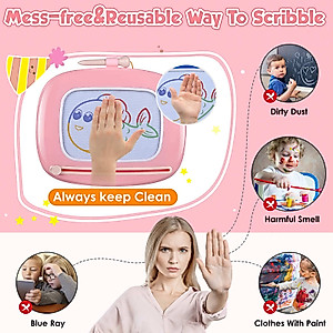 Smasiagon Toddler Toys Age 1-2, Magnetic Drawing Board, Early Learning Doodle Board Writing Painting Sketch Pad, Birthday Christmas Day Gifts for 1 2 3 Year Old (Pink)