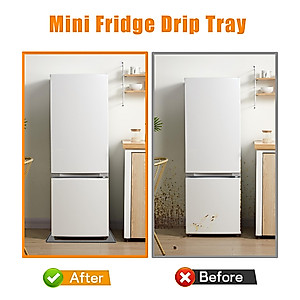Mini Fridge Mat, 24''x24'' X0.8'' Mini Fridge Drip Trays Mat for Carpet Floor, Under Refrigerator Mat AC Conditioner Drip Pan, Silicone Mat for Refrigerators, Washing Machines, Dryers, Wine Coolers