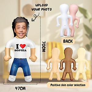 Custom Balloons Personalized Blow Up Dolls with Photo Customized Funny Inflatable Doll with Face Unique Party Accessories Gift for Her, Wedding, Bachelorette Party Decorations, Bride and Groom