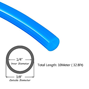 Beduan Pneumatic Tubing Pipe 3/8" OD Blue Air Compressor PU Line Hose Tube for Water Fluid Transfer 10Meter 32.8ft