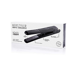 Herstyler Superstyler Onyx Ceramic Flat Iron, Ceramic Hair Straightener With Adjustable Temperature, Travel-friendly Dual Voltage Flat Iron
