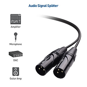 Cable Matters Balanced XLR Splitter Cable 1.5ft / 0.5m, XLR Y Splitter Cable 2 Male to 1 Female, XLR Y Cable 1 Female 2 Male