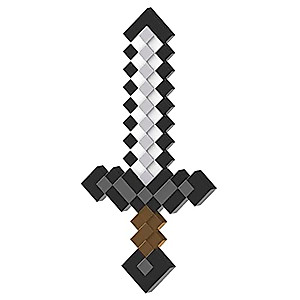 Mattel Minecraft Iron Sword, Life-Size Role-Play Toy & Costume Accessory Inspired by the Video Game, Multicolor