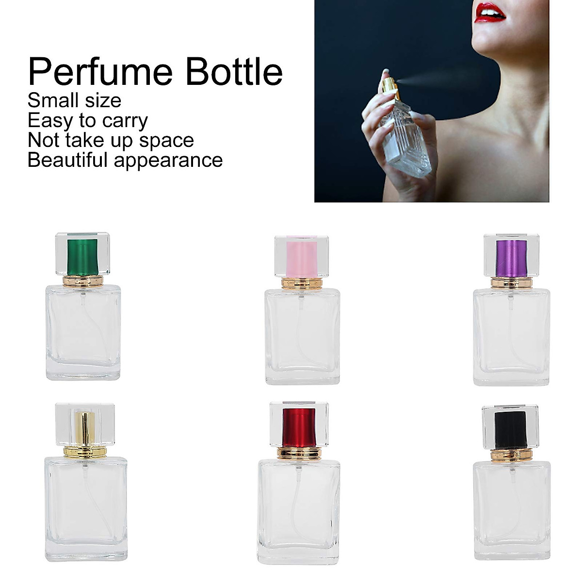 Yosoo Empty Perfume Bottle, 6pcs 50ml Empty Spray Bottle Glass Refillable Refilling Perfume Bottle Makeup Empty Spray Bottle Perfume Atomizer Dispenser for Aromatherapy