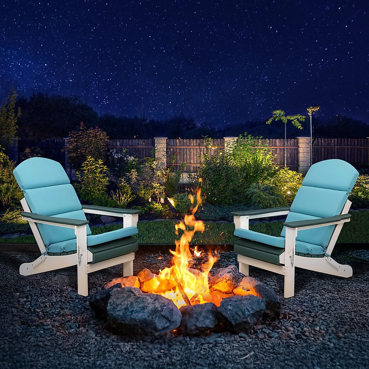 BPS Patio Chair Cushion for Adirondack, High-Back Patio Cushion 52''x20''x2.5'' Olifen Fabric Slipcover, for Indoor Outdoor Furniture, Adirondack, with Ties - Set of 2