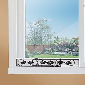 U.S. Patrol Keep Closed for Maximum Lock Ideal Stopper. Sliding Glass Window Security Bar. Adjustable Size. Set of 2, Black