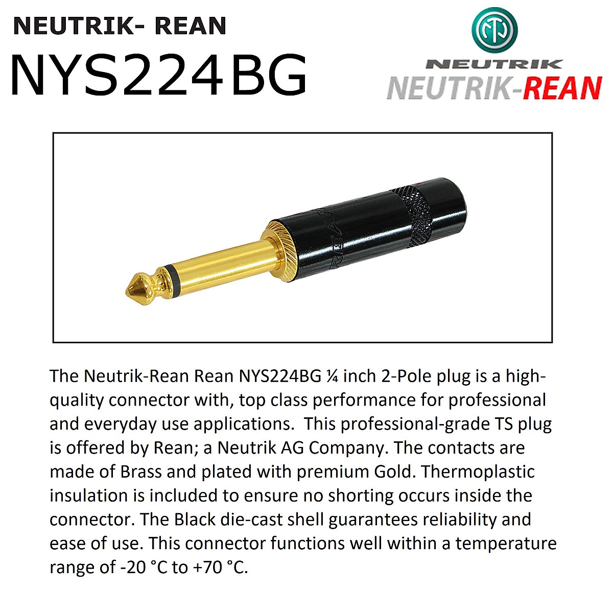 WORLDS BEST CABLES 2 Units - 10 Foot -Pedal, Effects, Patch, Guitar instrument cable CUSTOM MADE made using Mogami 2524 wire and Neutrik-Rean NYS224BG Gold ¼ inch (6.35mm) TS Plugs