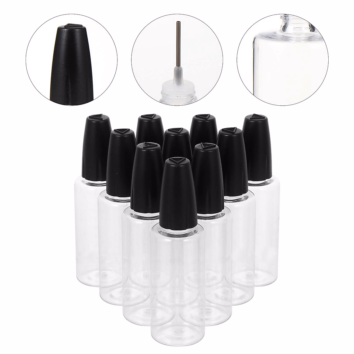 Scicalife 10pcs Needle Tip Glue Bottle Plastic Oil Bottle Steel Needle Dropper Bottles Precision Tip Applicator Bottles for DIY Quilling Craft Acrylic Painting