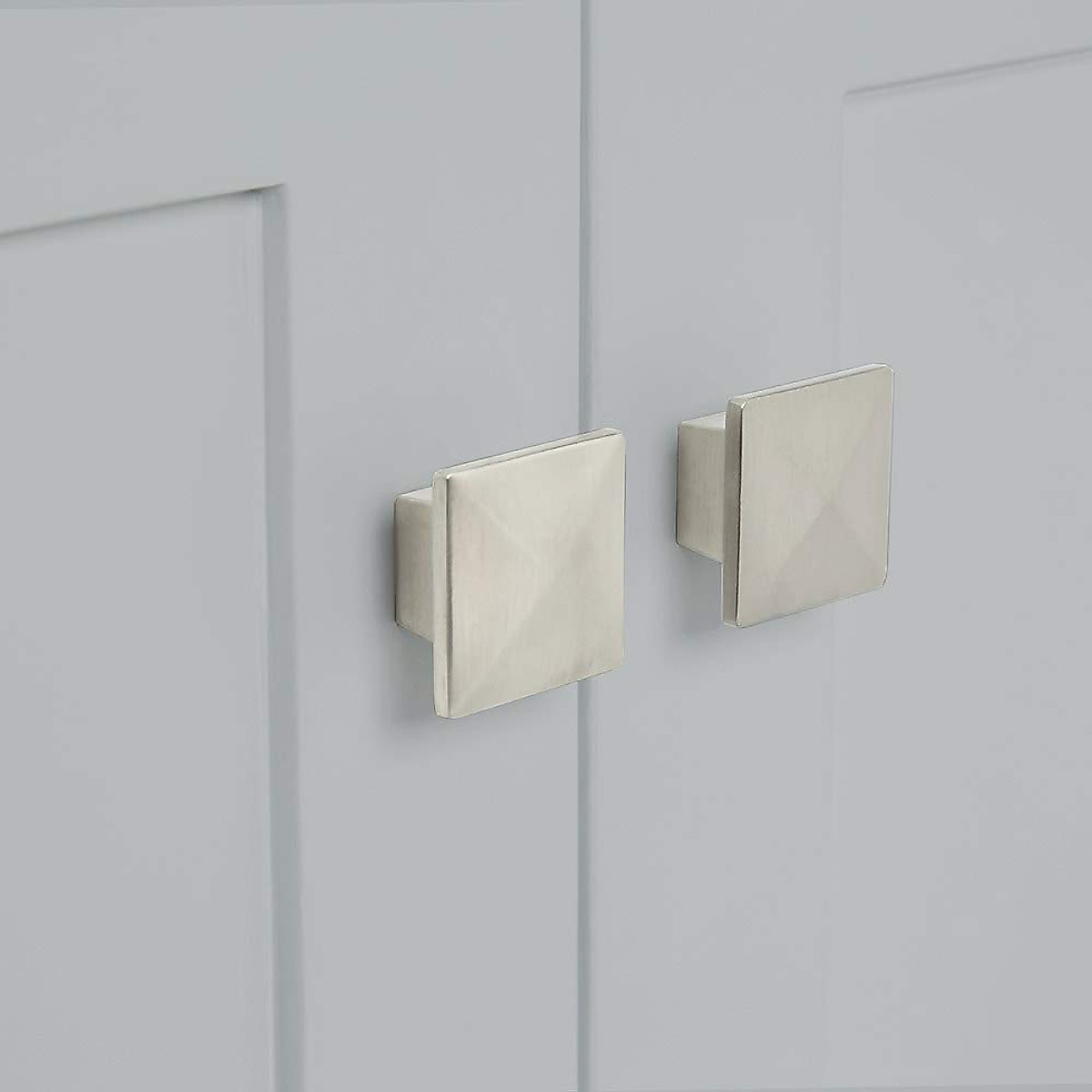 ARIEL 54" Grey Bathroom Vanity Base Cabinet, Single Sink Configuration, 2 Soft Closing Doors, 9 Full Extension Dovetail Drawers, Brushed Nickel