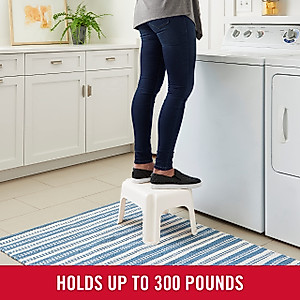 Rubbermaid Roughneck Step-Stool, Bisque, Lightweight, Holds up to 300 pounds, Ideal for Kitchen-Bath, Skid-Resistant