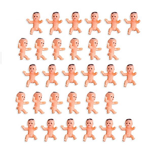 CCINEE 60 Pieces 1 Inch Mini Plastic Babies for Baby Shower Games Ice Cube Party Decorations and Table Scatter
