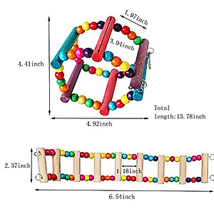 Bird Parrot Toys Ladders Swing - Hanging Pet Bird Cage Accessories Hammock Swing Toy for Small Parakeets Cockatiels , Lovebirds , Hamster Crawling Bridge Trainning Toys