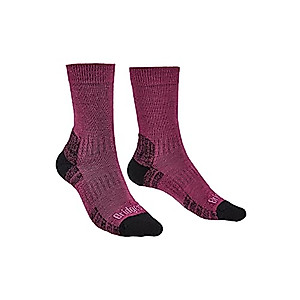 Bridgedale Women's Lightweight Boot Height - Merino Endurance Socks, Berry, Large