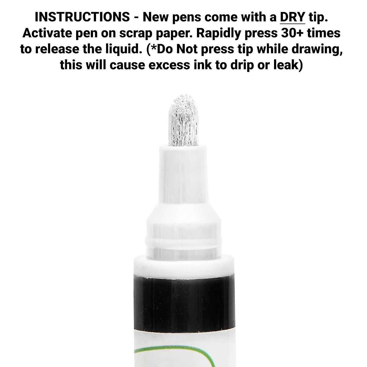 Glass Pen Window Marker: Liquid Chalk Markers for Glass, Car Marker or Mirror Pen with Washable Paint - Car Windows, Storefront Window, Wedding, Parade, Party & Holiday Decorations (White, Fine Tip)