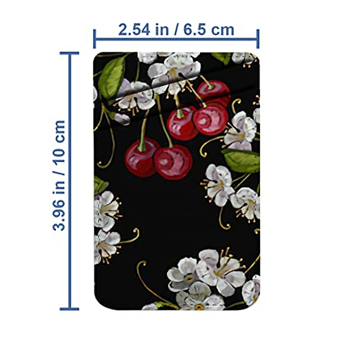 Diascia Pack of 2 - Cellphone Stick on Leather Cardholder ( Embroidery Cherry Blossom Tree Fruit Pattern Pattern ) ID Credit Card Pouch Wallet Pocket Sleeve