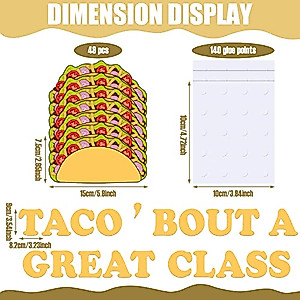 Taco' Bout a Great Class Cutout with 48 Pcs Taco Cutouts, Mexican Fiesta Cutouts Mexican Party Cutouts Cinco De Mayo Fiesta Party Decorations for Mexican Themed Party Decorations School Decor Supplies
