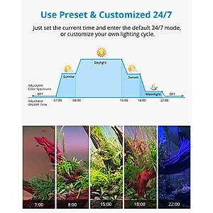 NICREW RGB+W 24/7 LED Aquarium Light with Controller, Full Spectrum Fish Tank Light for Planted Freshwater Tanks, Planted Aquarium Light with Extendable Brackets to 12-18 Inches, 12 Watts