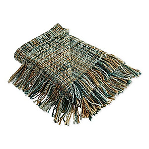 DII Textured Modern, Varigated Acrylic Woven Throw, 50x60-Inch, Teal
