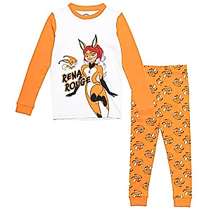 Miraculous Rena Rouge Little Girls Pajama Shirt and Pants Sleep Set Orange/White 5-6