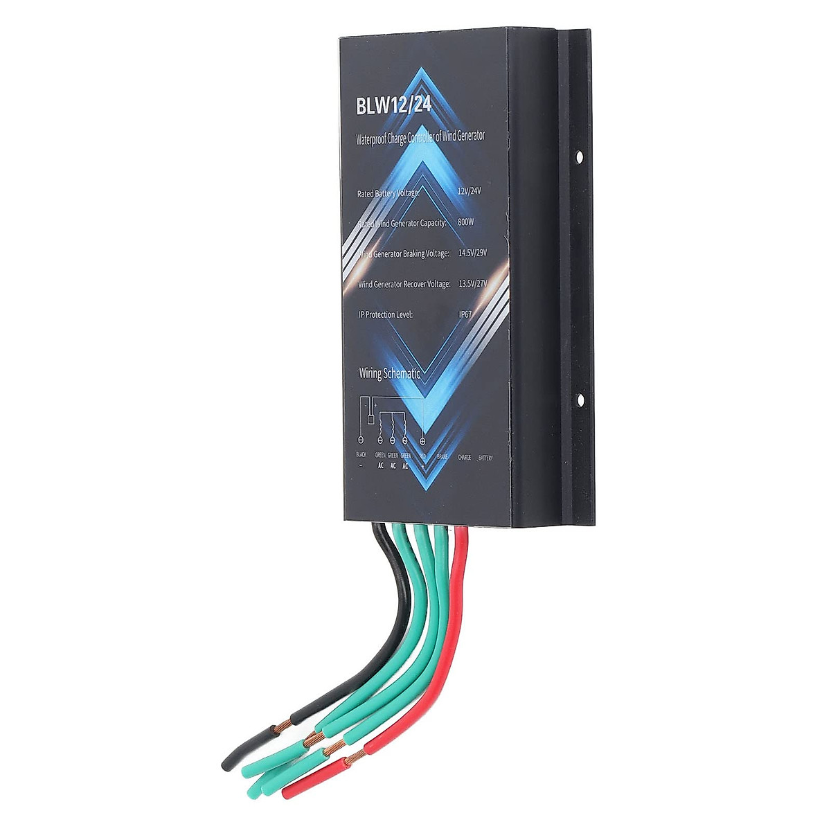 800W Aluminum Alloy IP67 Waterproof Mini Wind Turbine Generator Controller 12V 24V Wind Turbine System