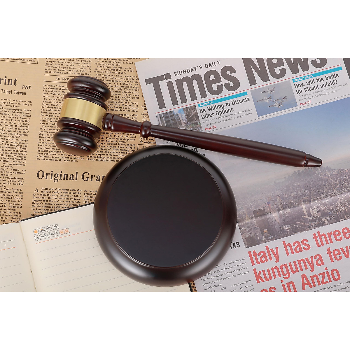 Apexstone Wooden Gavel and Block for Lawyer Judge Auction Sale