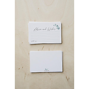 Watercolor Advice and Wishes Cards, 50 Pack,Double Sided,4x6, Uncoated, Heavyweight Card Stock, Ideal for Weddings,Bridal Showers, Baby Showers, Thanksgiving, Christmas, other Parties and Celebrations