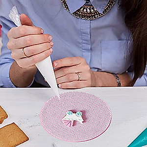 16PCS Cookie Decorating Kit Supplies Including 1 Acrylic Cookie Turntable, 6 Cookie Scribe Needle, 6 Cookie Decoration Brushes, 2 Tweezers and 1 Anti-Slip Silicone Mat (A)