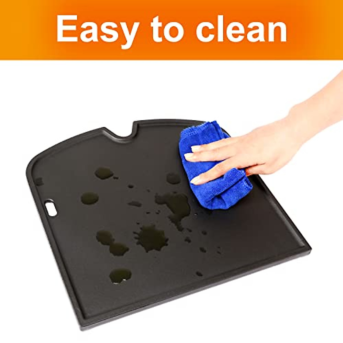 Hisencn Cast Iron Grill Griddle for Weber Traveler Portable Gas Grill, Cooking Griddle for Weber Traveler 9010001 Outdoor BBQ Grill Replacement Part, Black