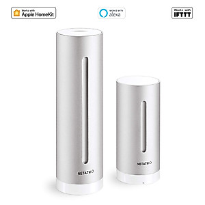 Netatmo Weather Station Indoor Outdoor with Wireless Outdoor Sensor - Compatible with Amazon Alexa & Apple HomeKit
