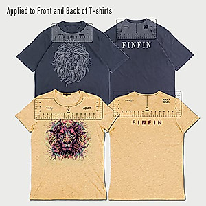 FINFINLIFE Tshirt Ruler-9Pcs, Tshirt Ruler Guide for Vinyl, Shirt Alignment, Center Designs for Heat Press, Transparent Tee Ruler for Infant Toddler Youth Adult, Front and Back Measurement