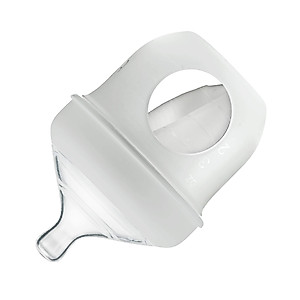 Boon Nursh Reusable Silicone Baby Bottle with Collapsible Silicone Pouch Design - Everyday Baby Essentials - Stage 1 Slow Flow Baby Bottles - Gray - 4 Oz