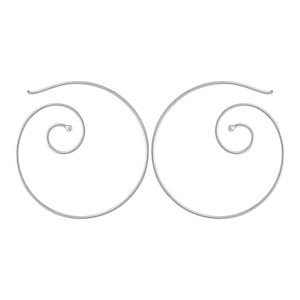 Boma Jewlery Sterling Silver Round Spiral Pull Through Hoop Earrings