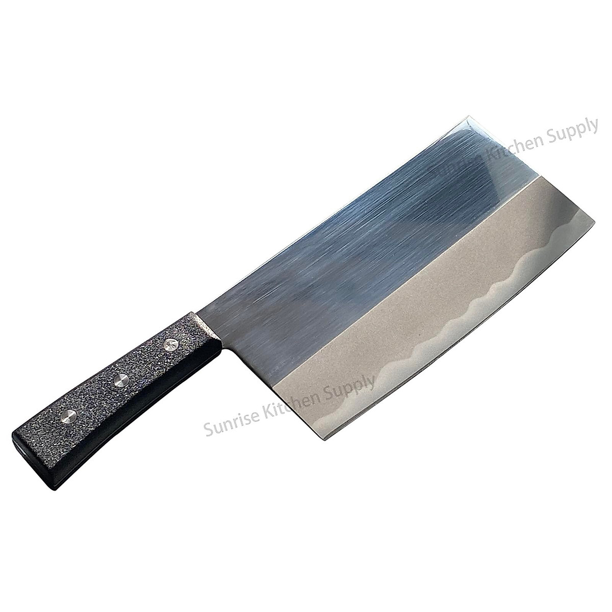 Sunrise Stainless Steel Veggie/Meat/Poultry Cleaver with Black Rubber Handle (6.85" L x 3.5" W)