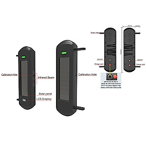 HTZSAFE Solar Wireless Outdoor Photoelectric 3 Beam Sensor Waterproof(IP66) Wireless Transmission Range Up to 1/2 Mile Infrared Detection Range Up to 300 Feet