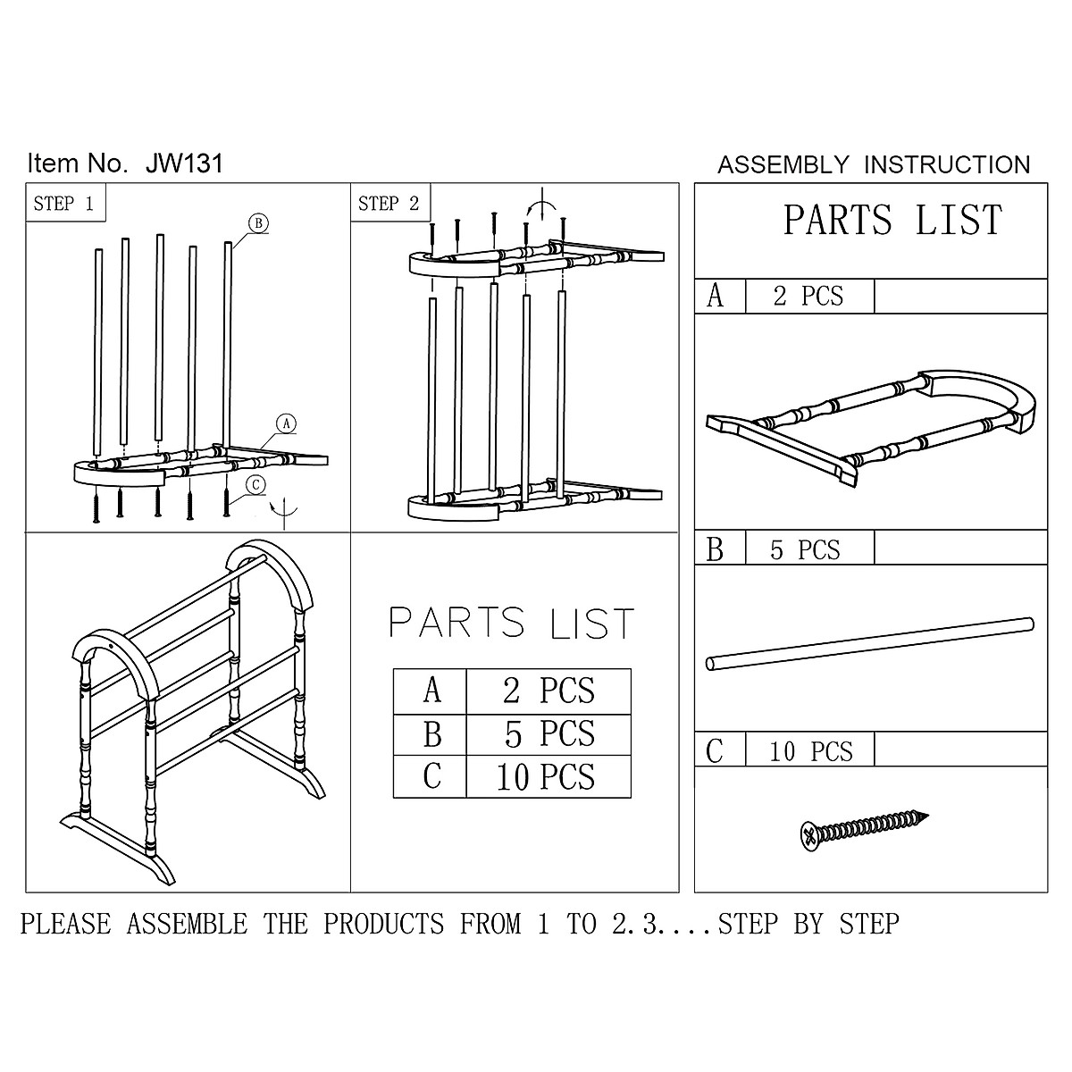 Frenchi Home Furnishing Quilt Rack, Dark Cherry